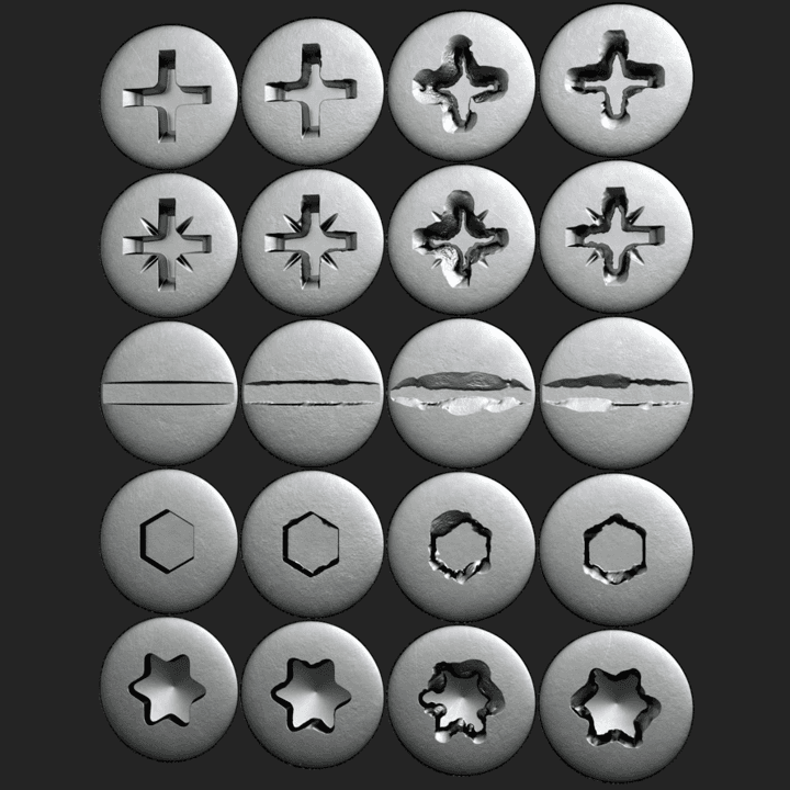 Screw Set 001 by CC0 Textures